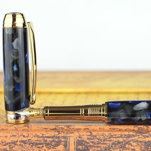 Fountain Pen - Handmade Vintage Erinoid Impero Black and Blue ...