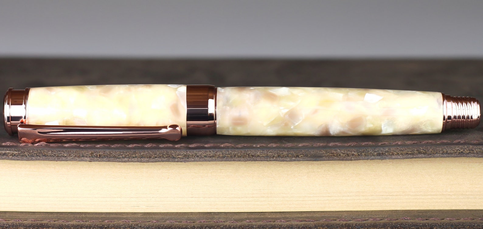 Calligraphy Fountain Pen - Handmade & Engravable Vintage Opal Acrylic ...