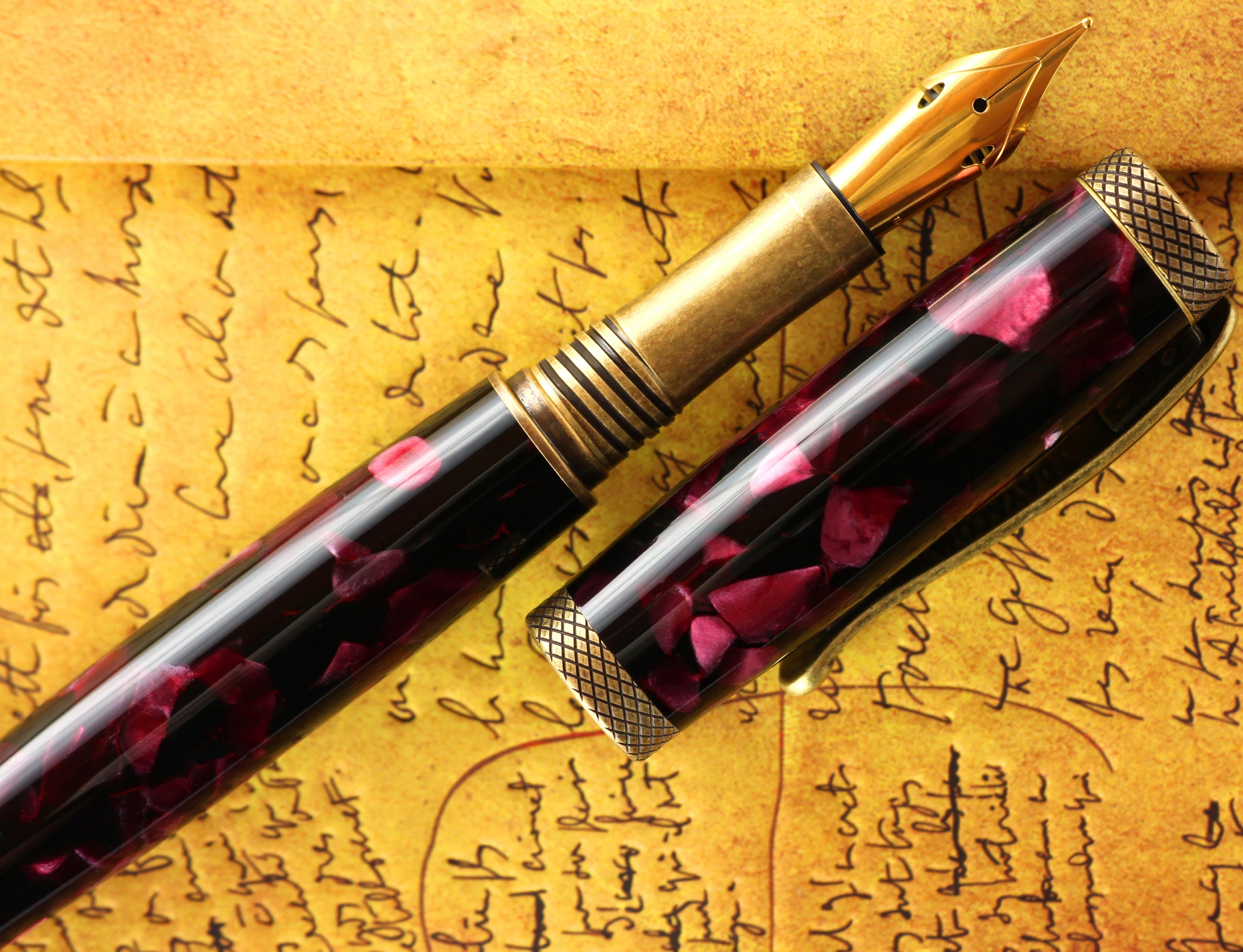 Fountain Pen - Engravable & Handmade Vintage British Conway Claret ...
