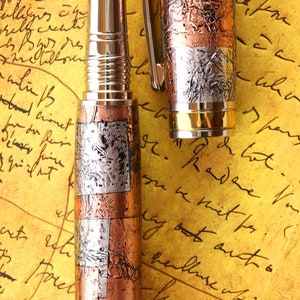 Steampunk Calligraphy Fountain Pen - Handmade Hammered Copper ...