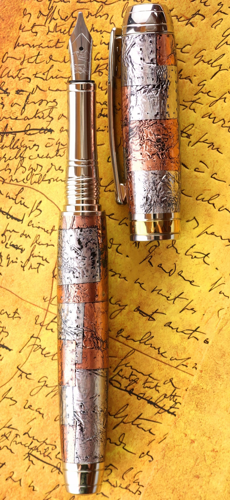Steampunk Calligraphy Fountain Pen - Handmade Hammered Copper ...