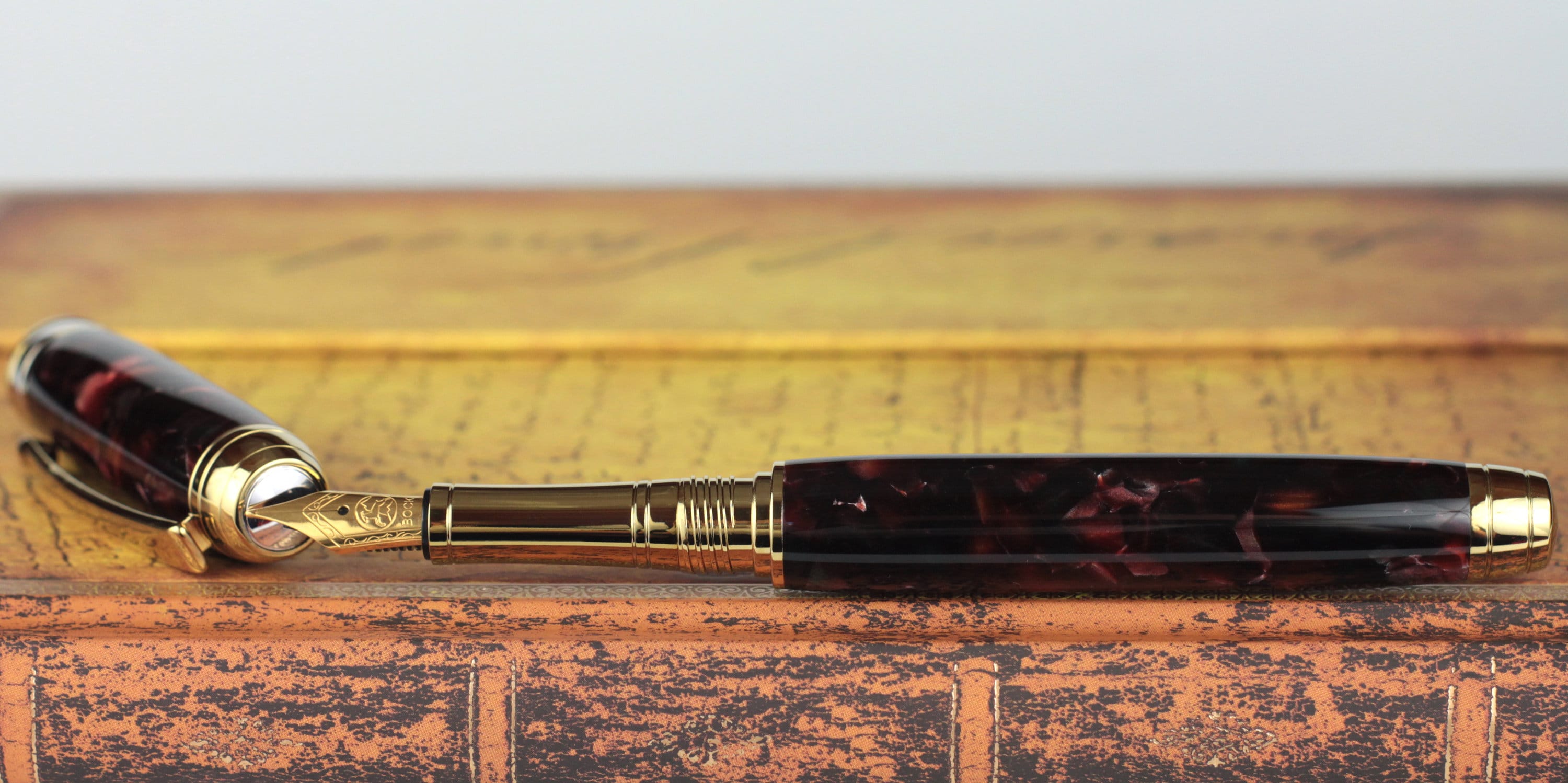 Fountain Pen - Handmade Vintage British Conway Dark Rioja Red Body ...