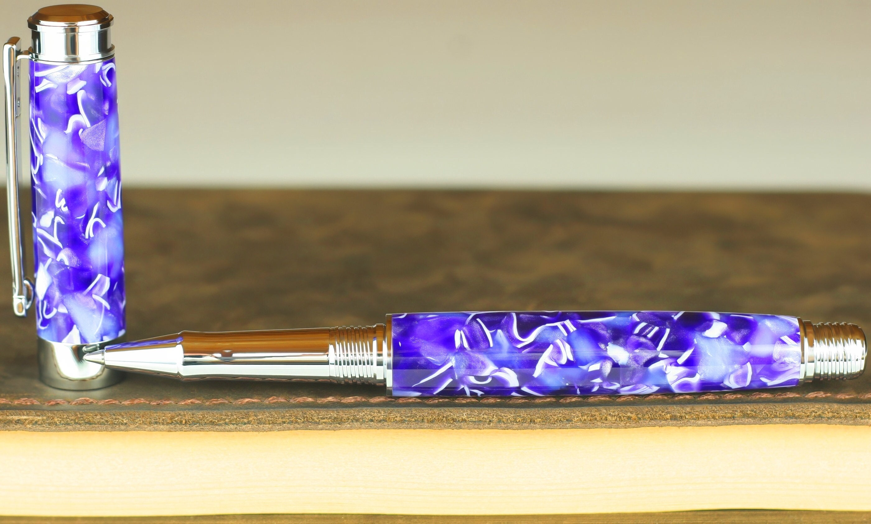 Rollerball Pen - Engravable & Handmade Vintage English Conway Purple ...