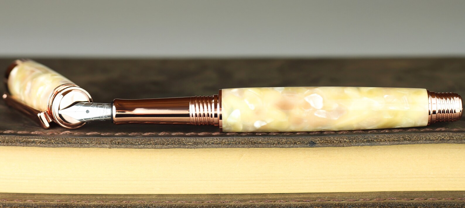 Calligraphy Fountain Pen - Handmade & Engravable Vintage Opal Acrylic ...