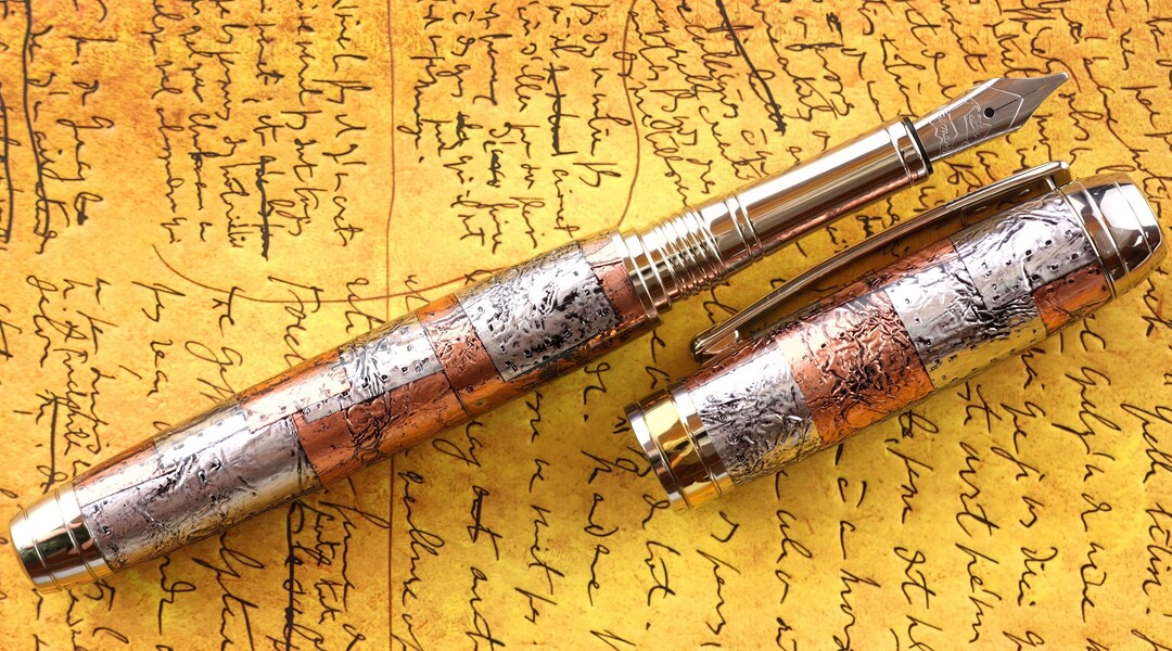 Steampunk Calligraphy Fountain Pen - Handmade Hammered Copper ...