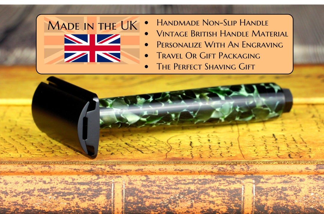 Bespoke Razor - Conway Classic Green Handle - German Muhle Rocco Black ...