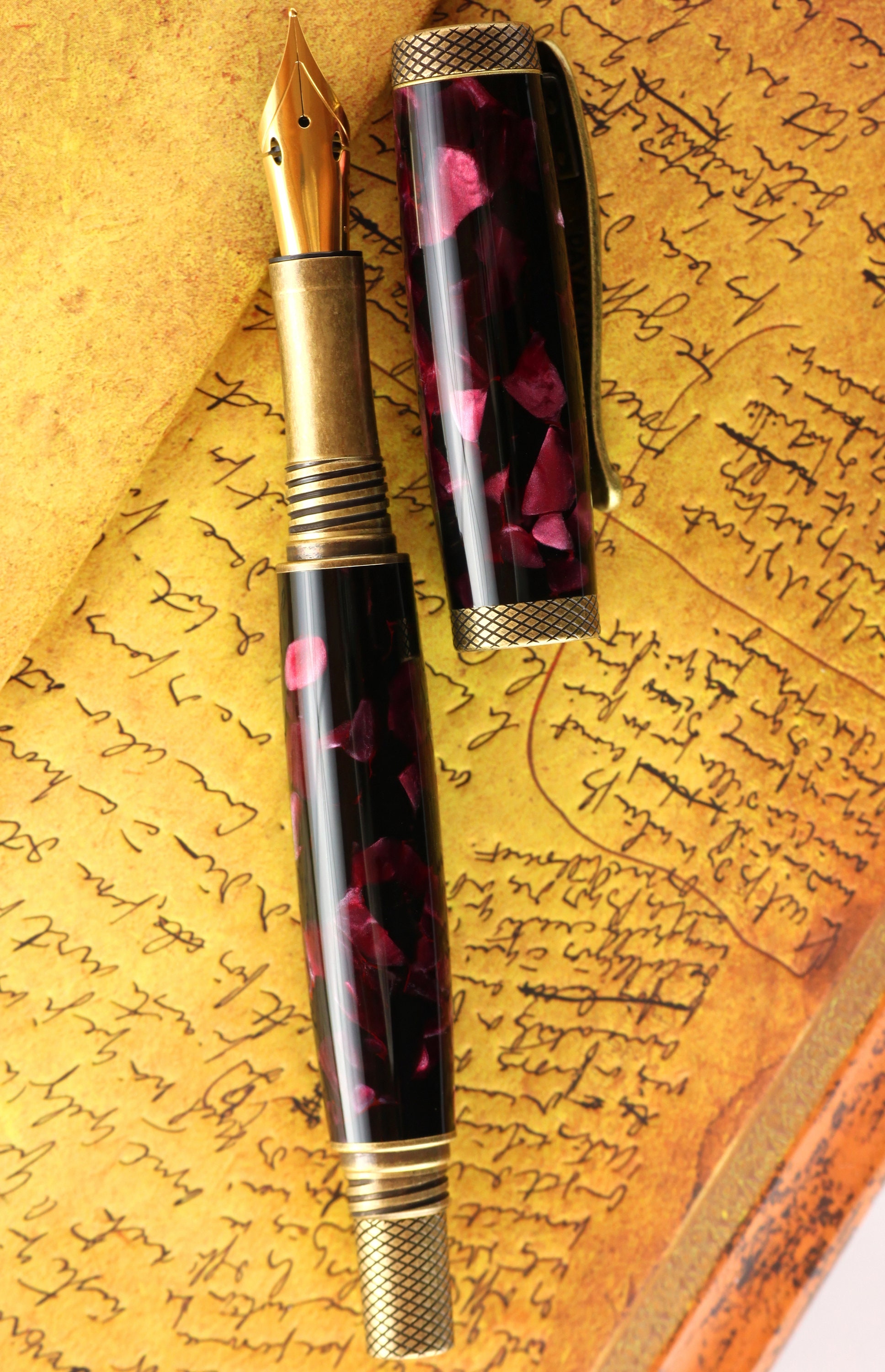Fountain Pen - Engravable & Handmade Vintage British Conway Claret ...