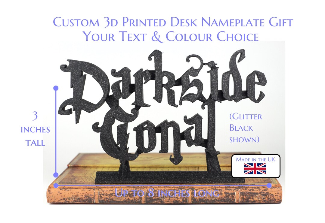 Wizard Nameplate Desk Sign Gift - 2 Line - up to 8 Inches Long - 0.55 ...