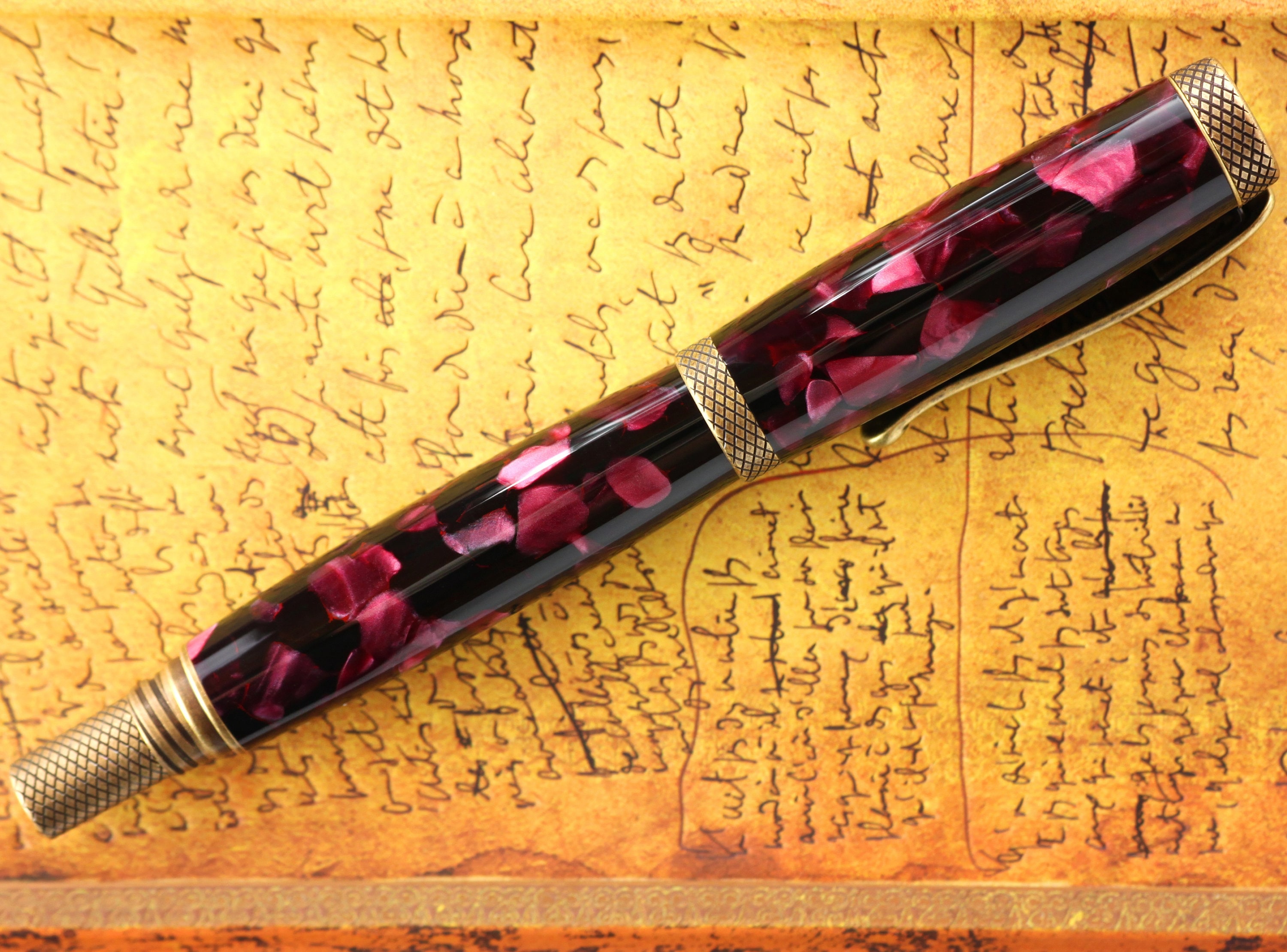Fountain Pen - Engravable & Handmade Vintage British Conway Claret ...