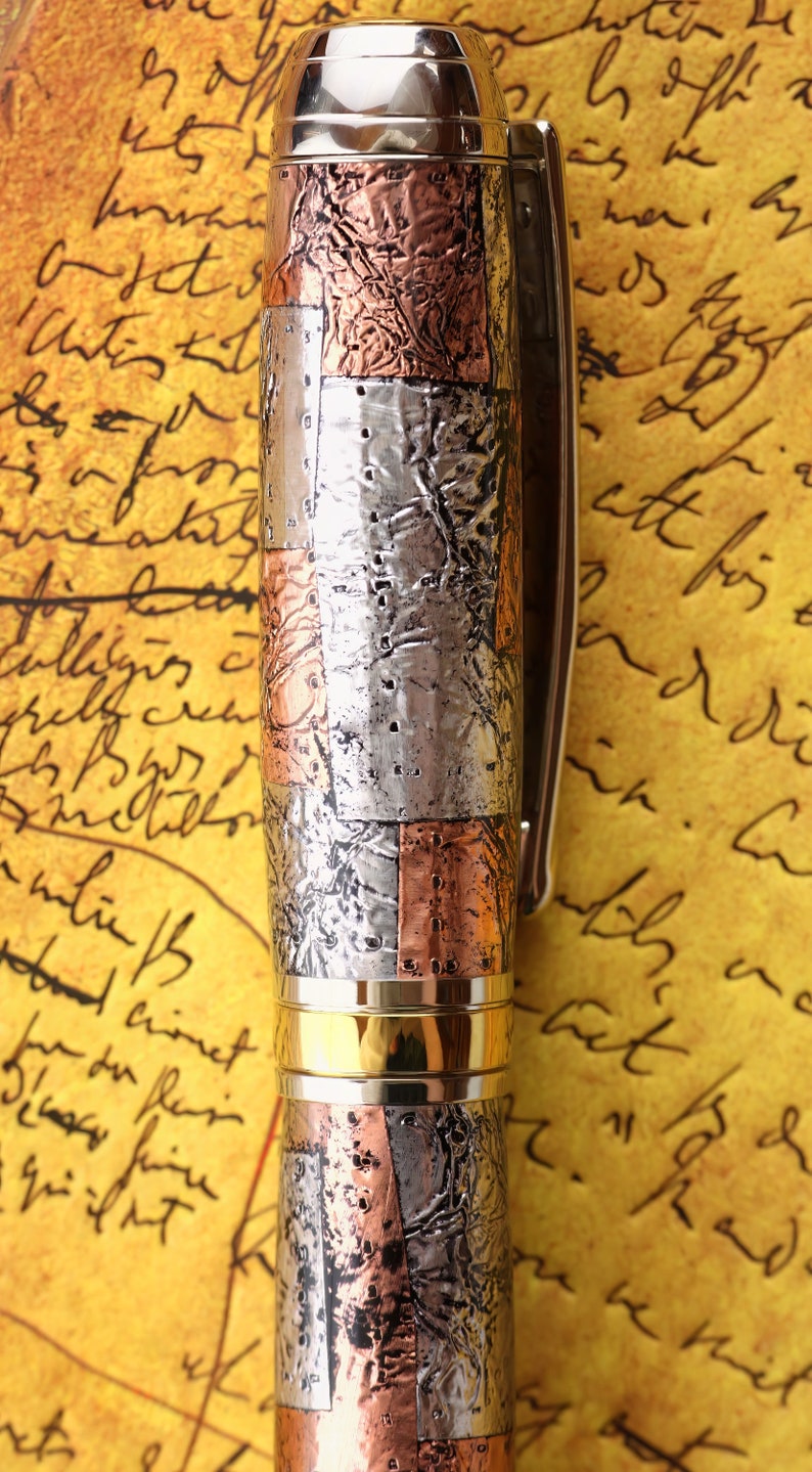 Steampunk Calligraphy Fountain Pen - Handmade Hammered Copper ...
