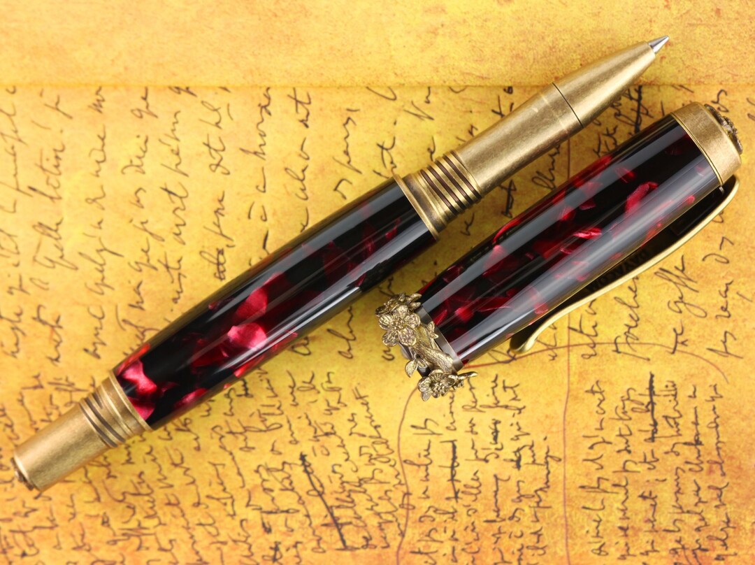 Botanical Rollerball Pen - Engravable & Handmade Vintage English ...
