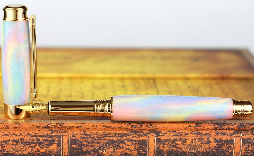 Fountain Pen - Engravable & Handmade Diamond Cast Unicorn Poop Acrylic ...
