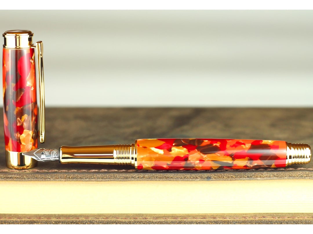 Calligraphy Fountain Pen - Engravable Vintage Italian Mazzucchelli ...