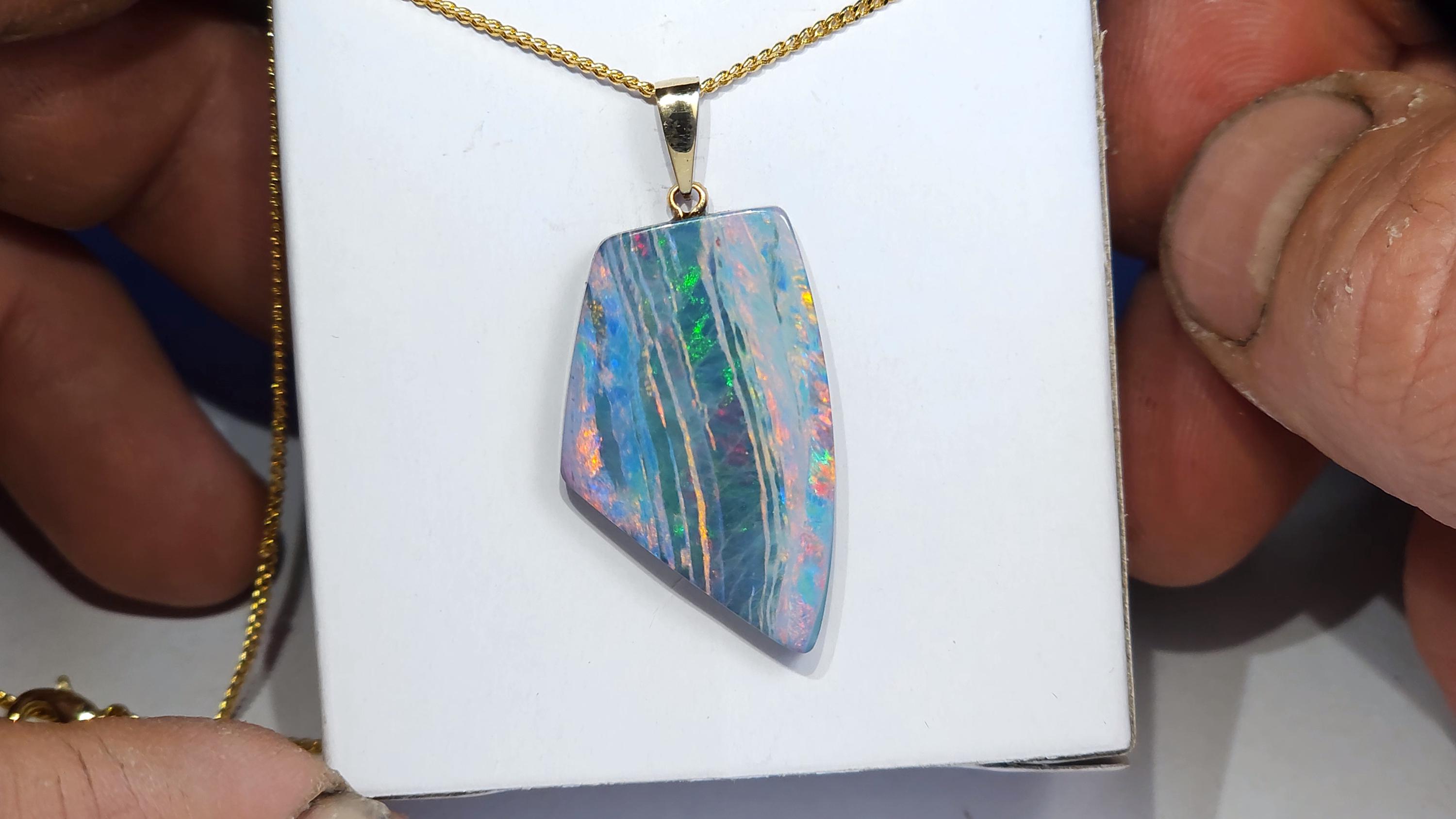 HUGE 'river Flow' Rare Pattern Olympic Coober Pedy Natural Mined Opal ...