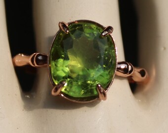 Oval peridot ring | Etsy