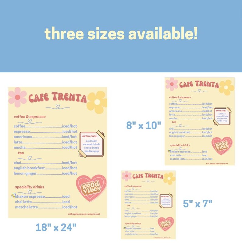 Cafe Menu Template - Etsy