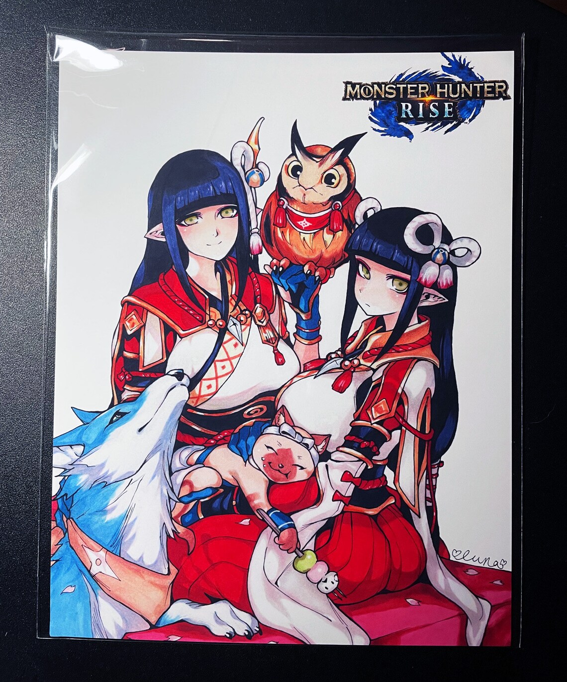 Monster Hunter Rise Fan Art Twins Art Print Copic Marker Color - Etsy