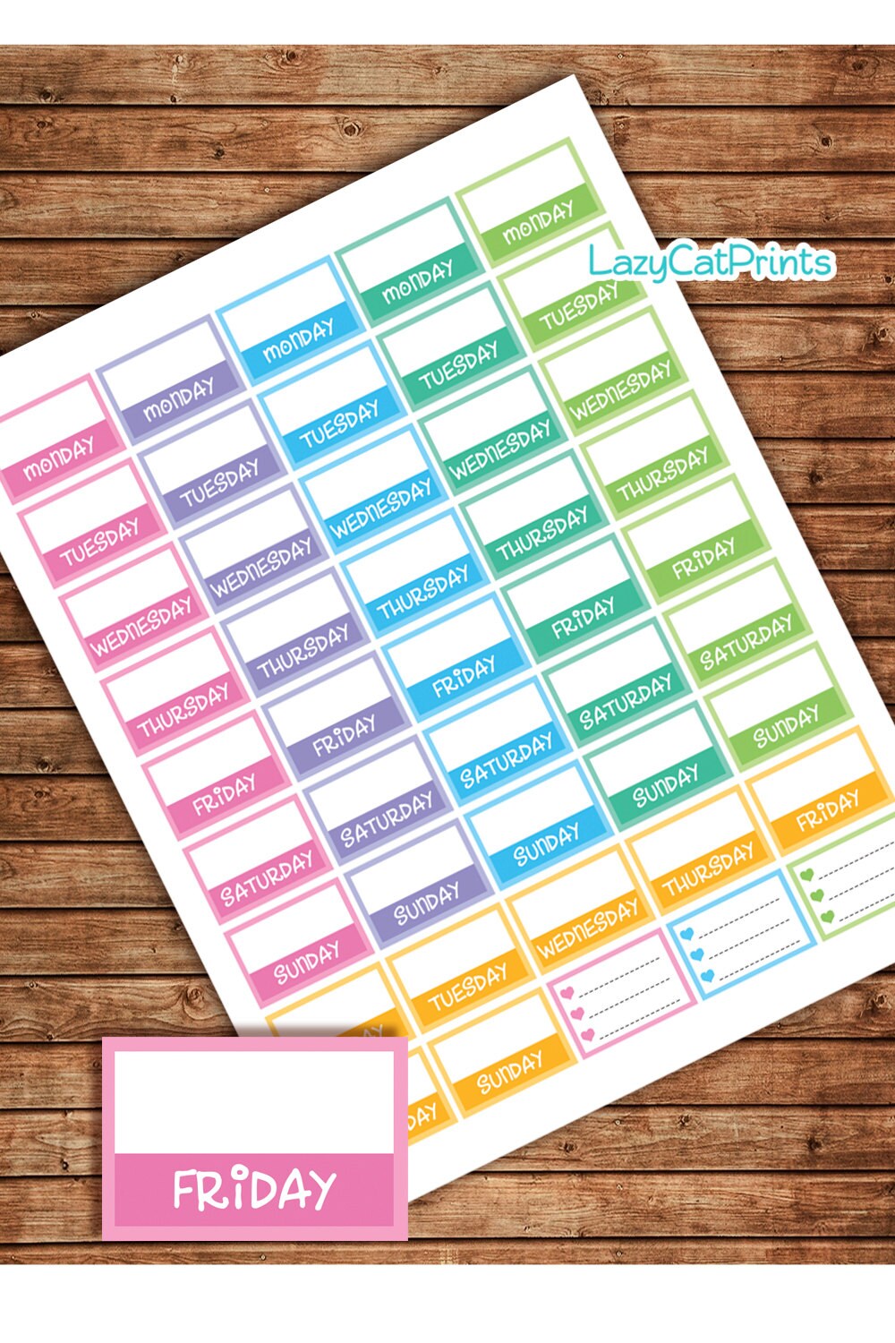 Rainbow Weather and Date Cover Printable Planner Stickers / | Etsy