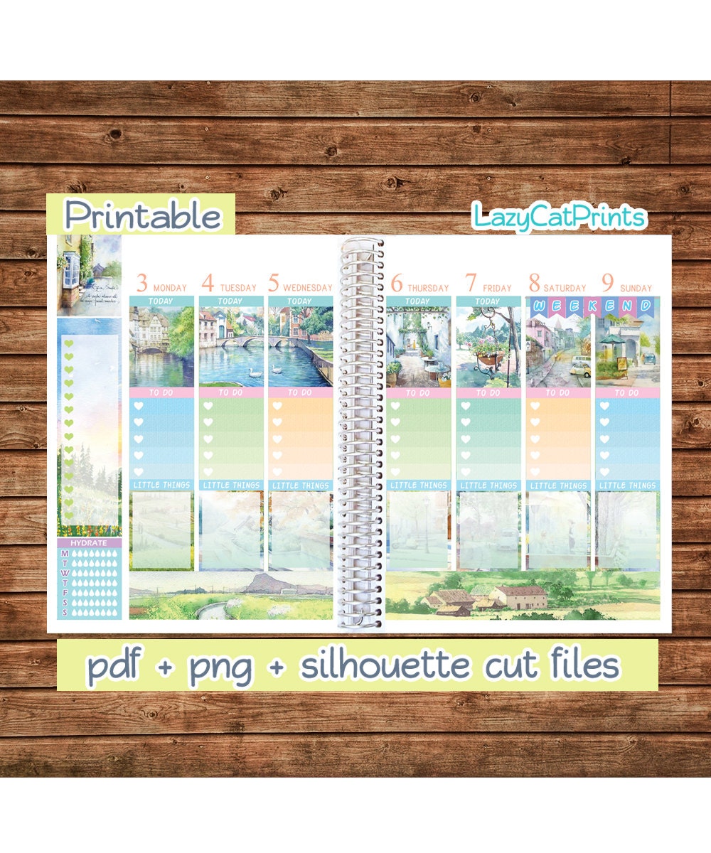 Watercolor Painting Printable Planner Stickers / Erin Condren Planner ...