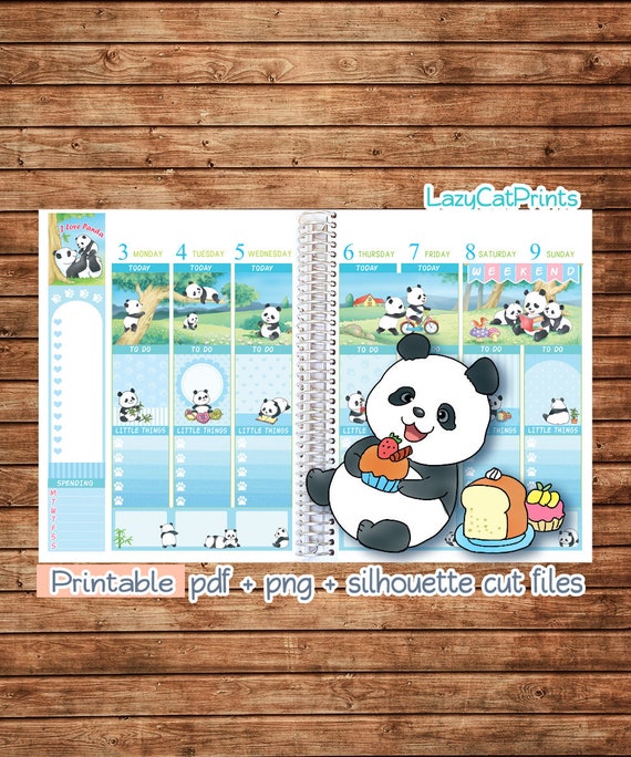 Panda Printable Planner Stickers / Erin Condren Planner - Etsy