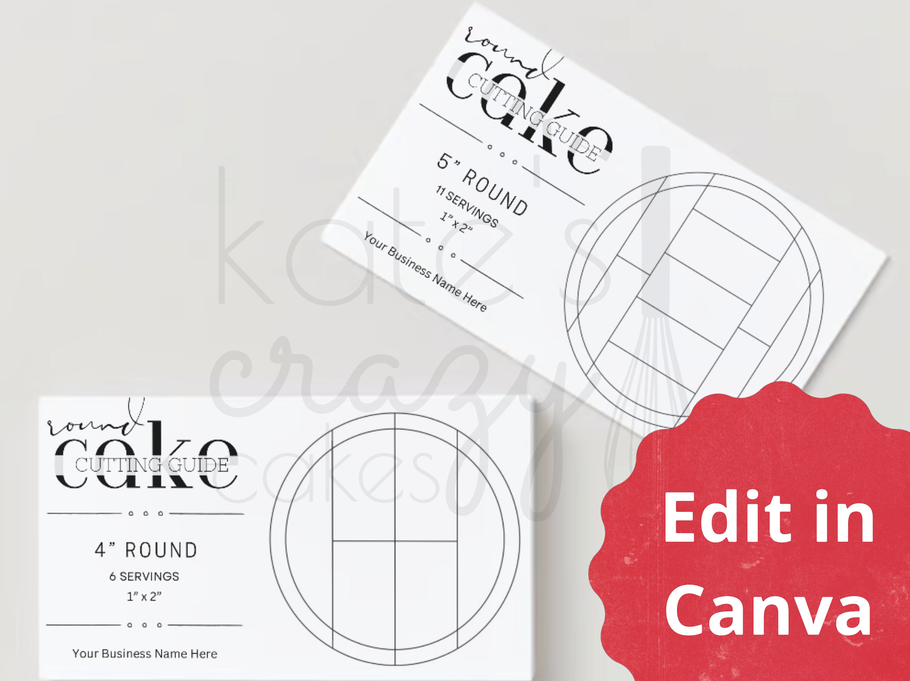 Cake Cutting Cards - Fully Editable Canva Template - Etsy