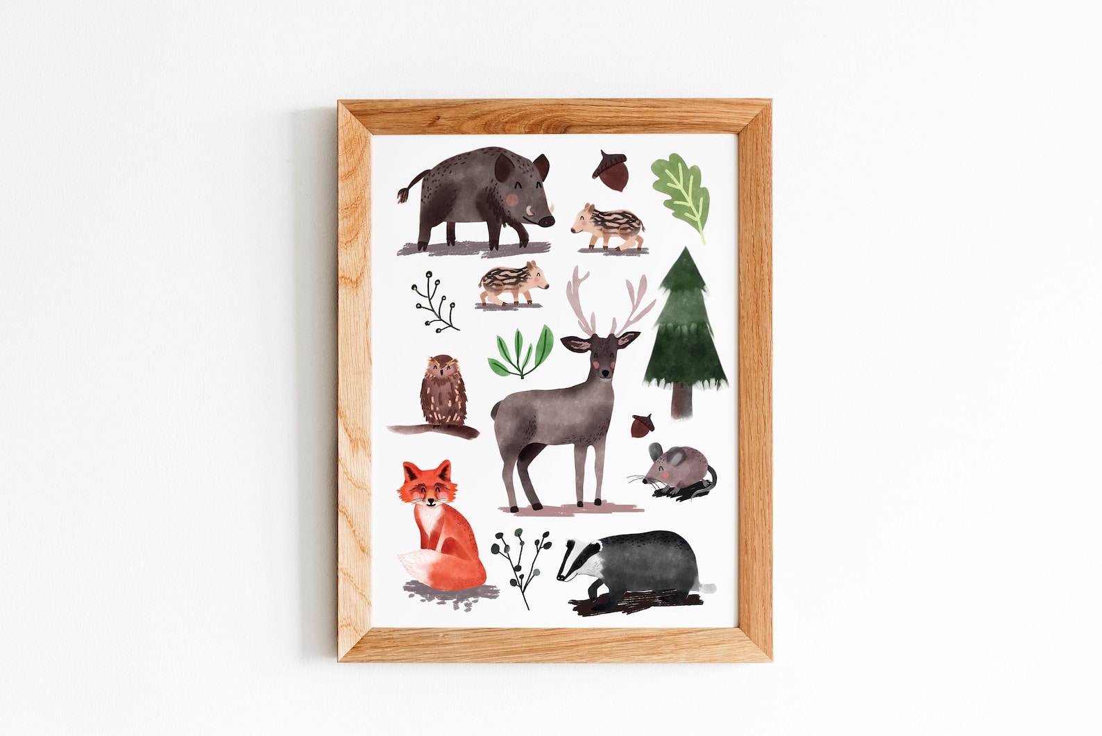 Poster Illustration Animals of the Forest Forest Animals - Etsy
