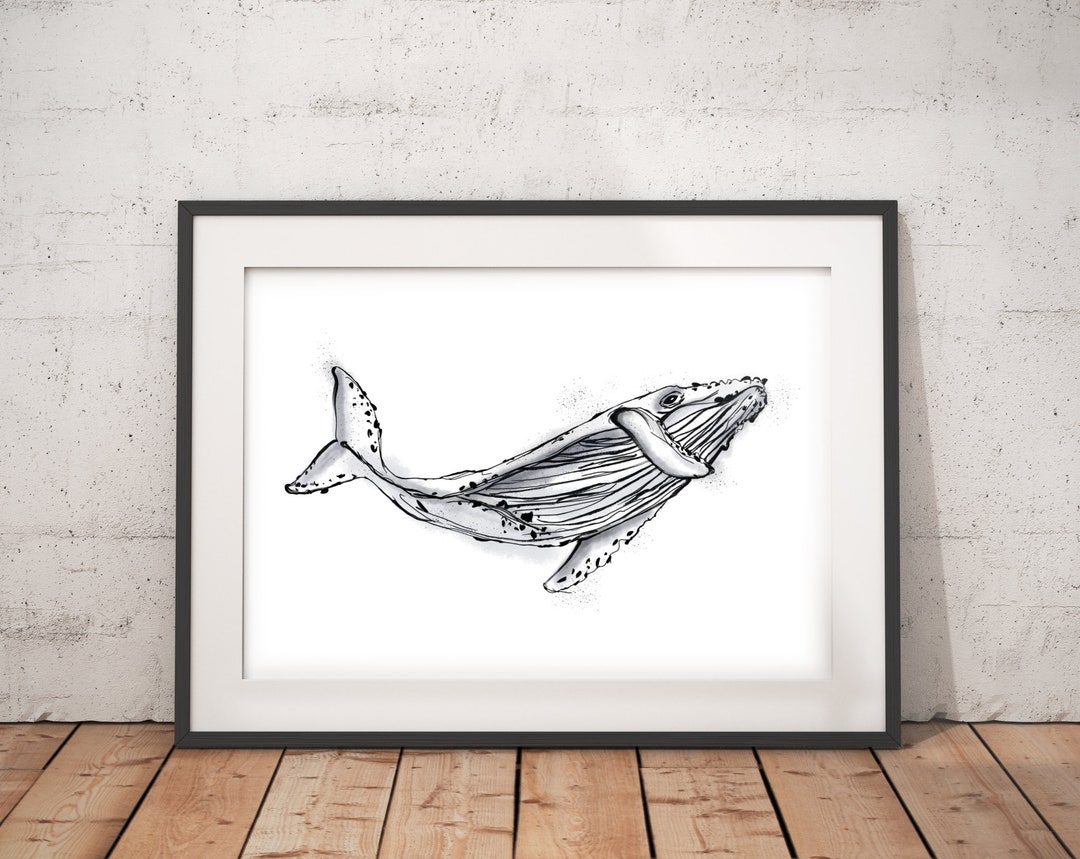 Art Print - Illustration - Poster Whale - Maritime - Simple - Etsy