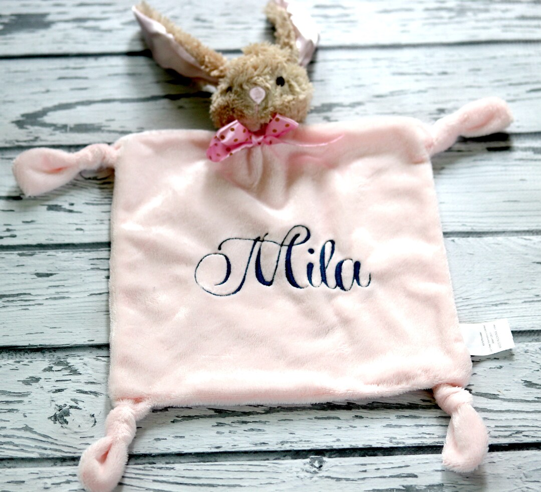 Personalized Pink Bunny Blanket: Baby Comforter, Newborn Gift - Etsy
