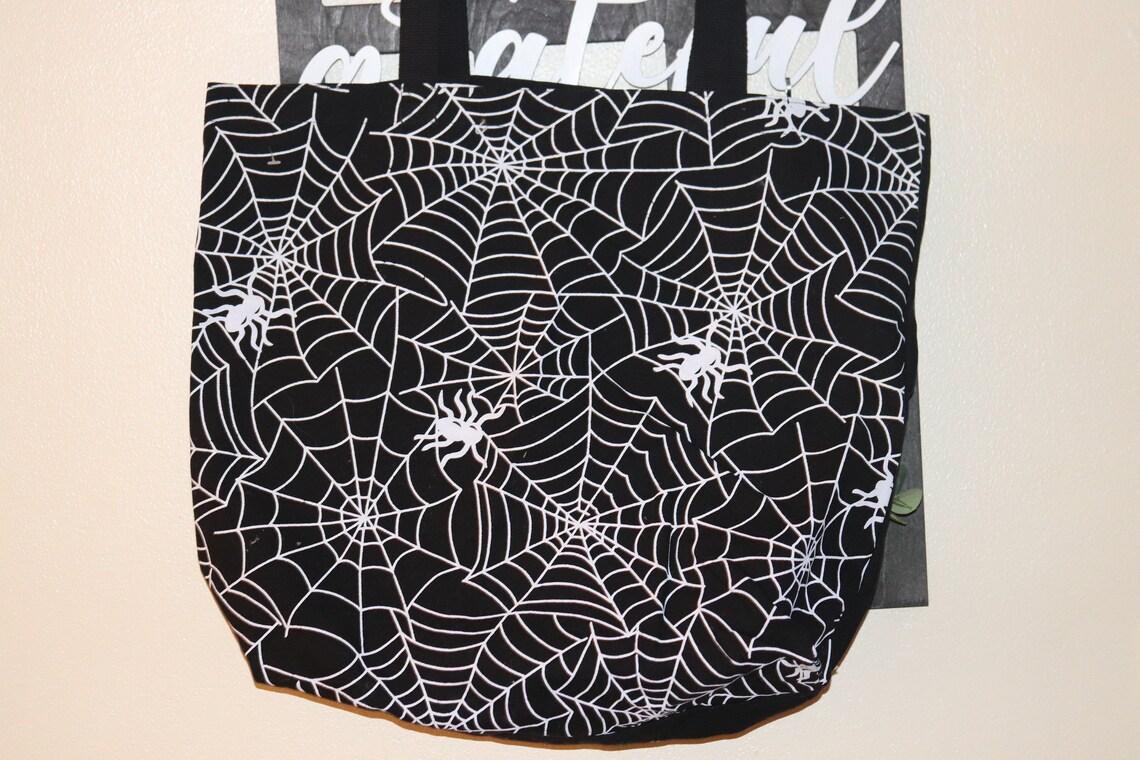 Halloween Bag Candy Tote Tote Bag Spider Bag Personalized - Etsy