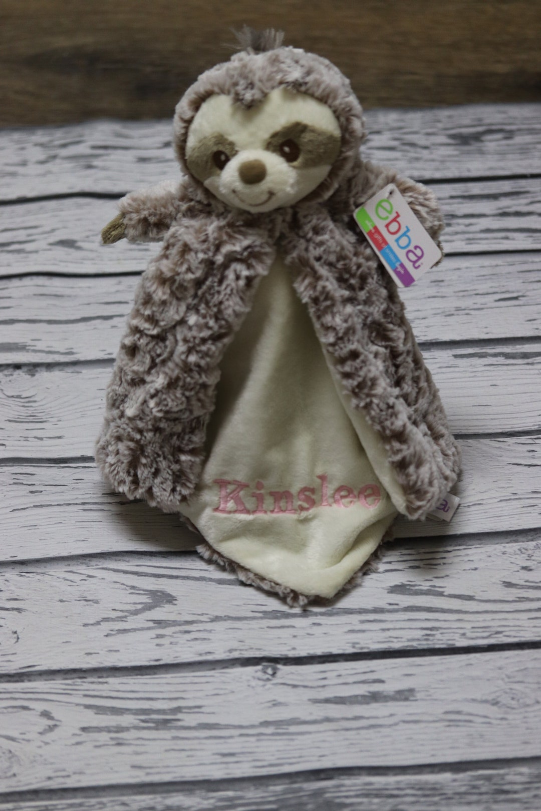 Personalized Sloth Lovey: Embroidered Baby Security Blanket - Etsy