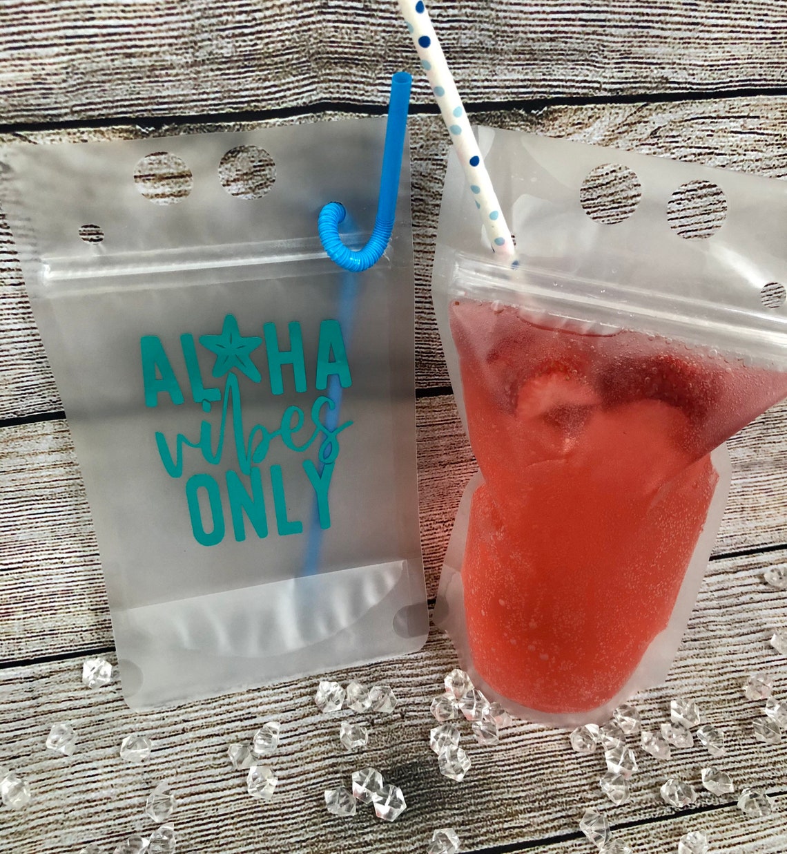 Aloha Vibes Only Teal Alcohol Bag Booze Bag Adult Beverage Bag Drink ...
