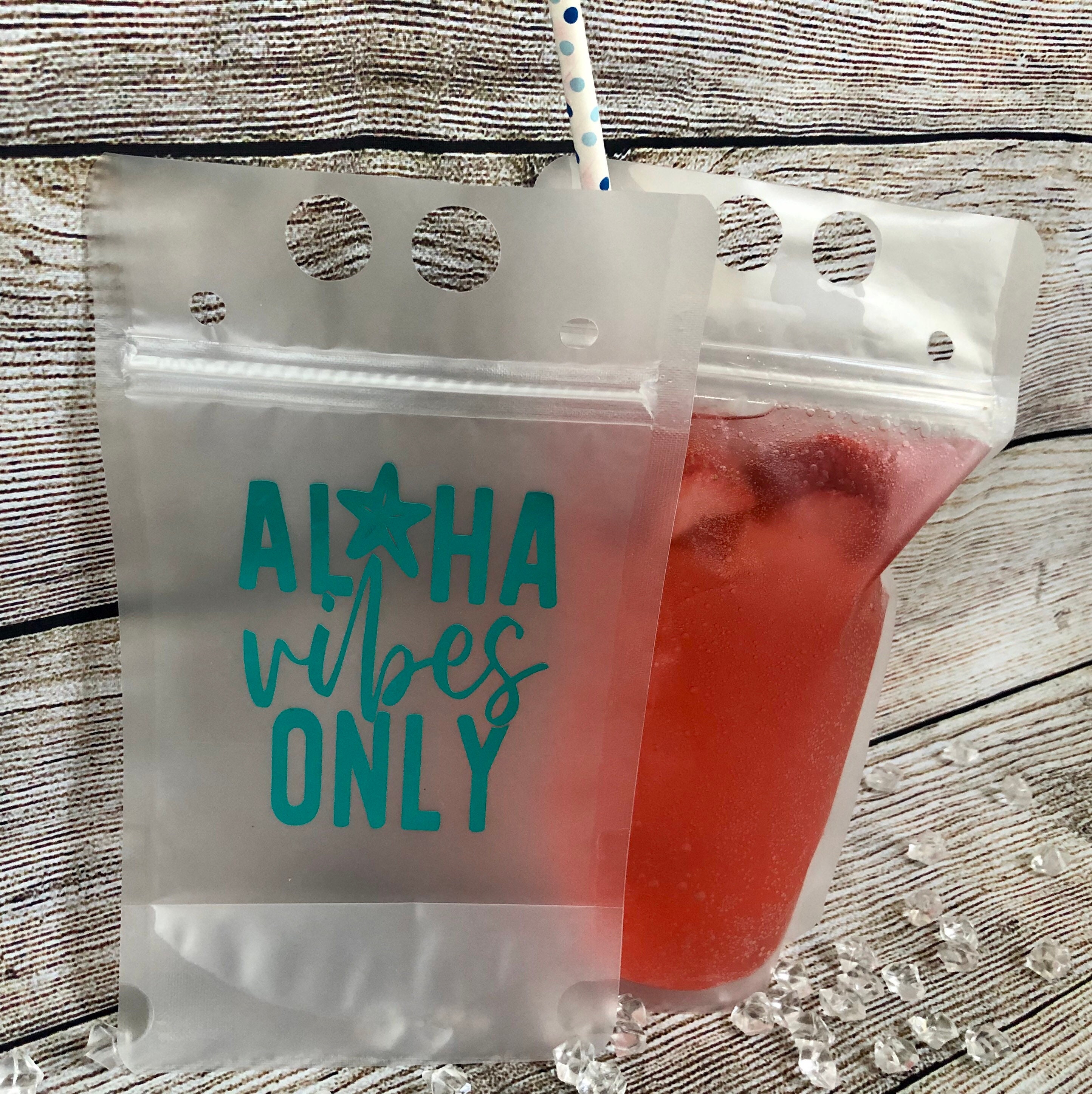 Aloha Vibes Only | Teal | Alcohol Bag | Booze Bag | Adult Beverage Bag ...