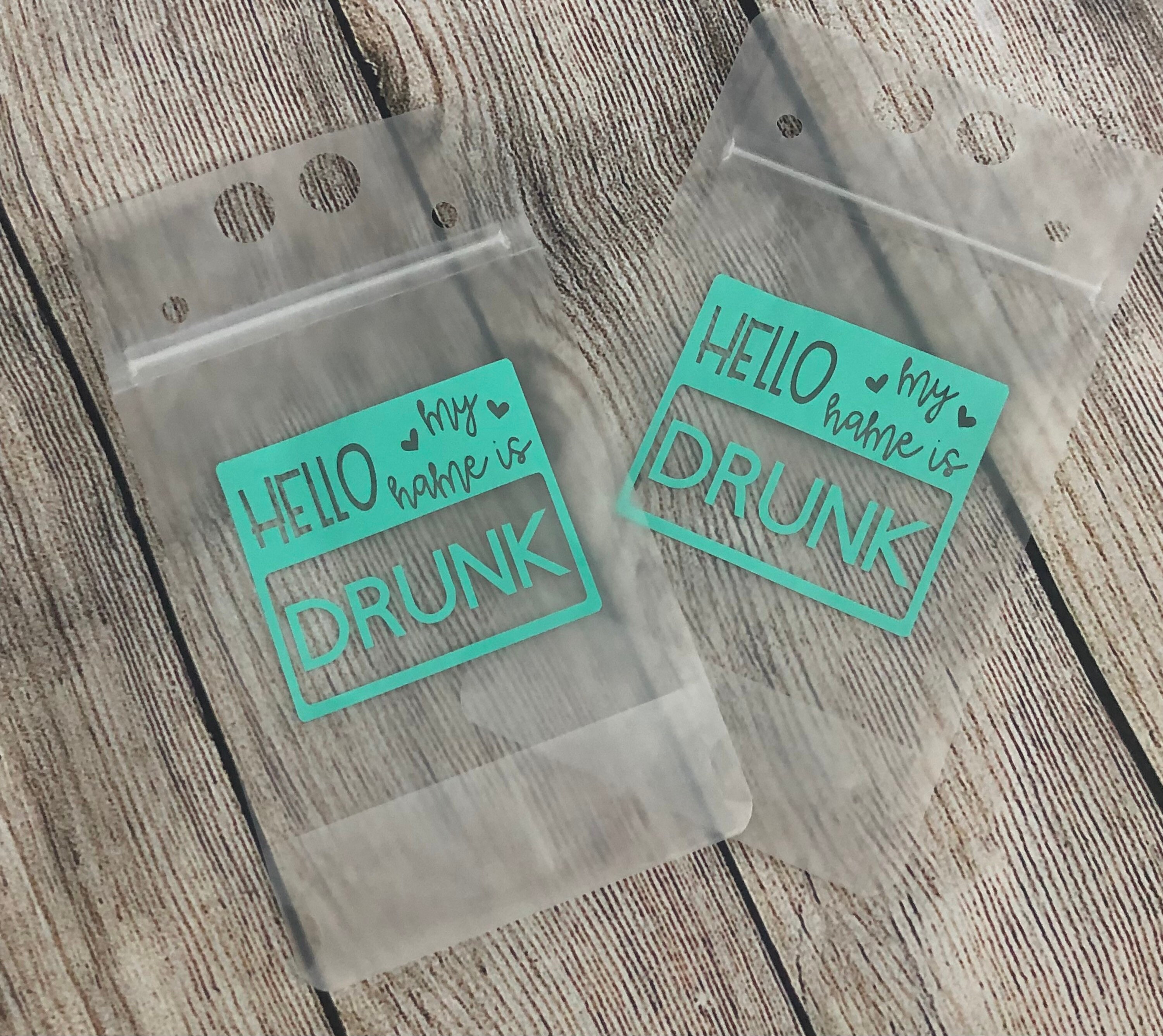 Hello My Name is Drunk | Drunk Name Tag | Adult Drink Pouch | Beverage ...