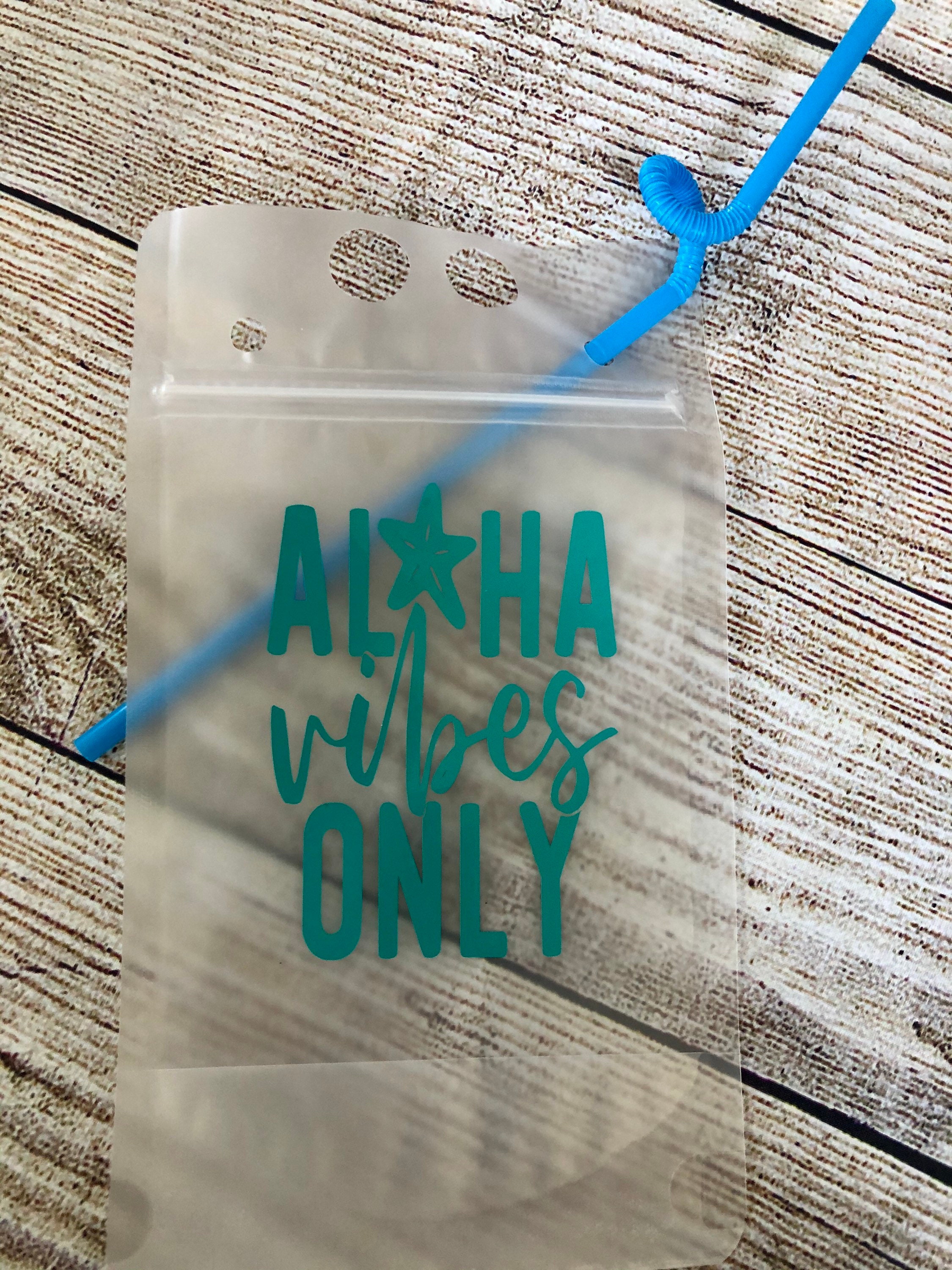 Aloha Vibes Only | Teal | Alcohol Bag | Booze Bag | Adult Beverage Bag ...