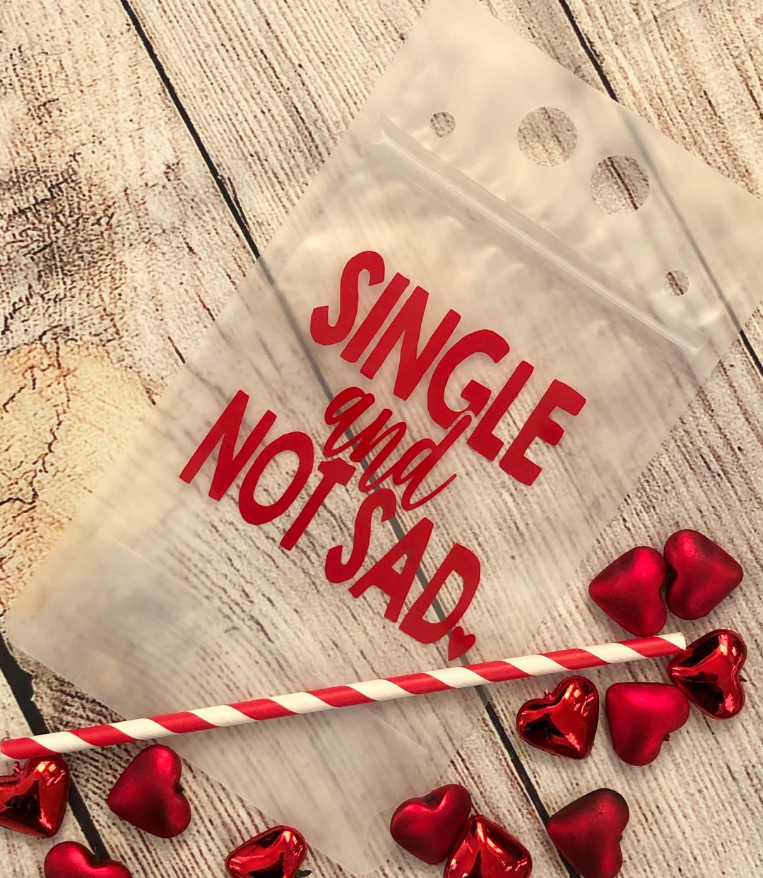 Single and Not Sad Drink Pouch: Valentine's Day Party Beverage Bag - Etsy