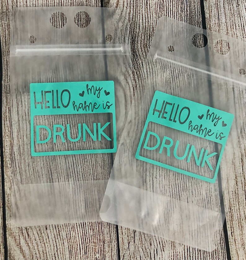 Hello My Name is Drunk | Drunk Name Tag | Adult Drink Pouch | Beverage ...