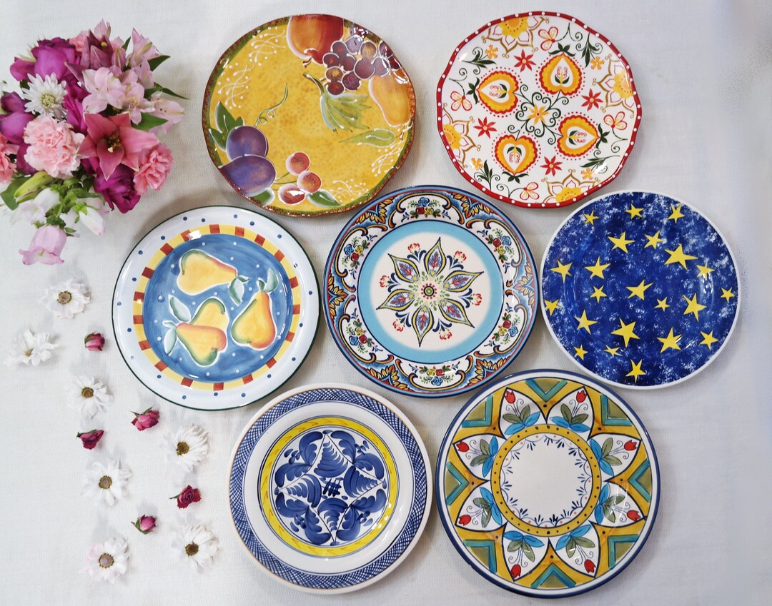 MISMATCHED DINNER PLATES Size 10 to 11 Decorative Ceramics Wall Decor ...