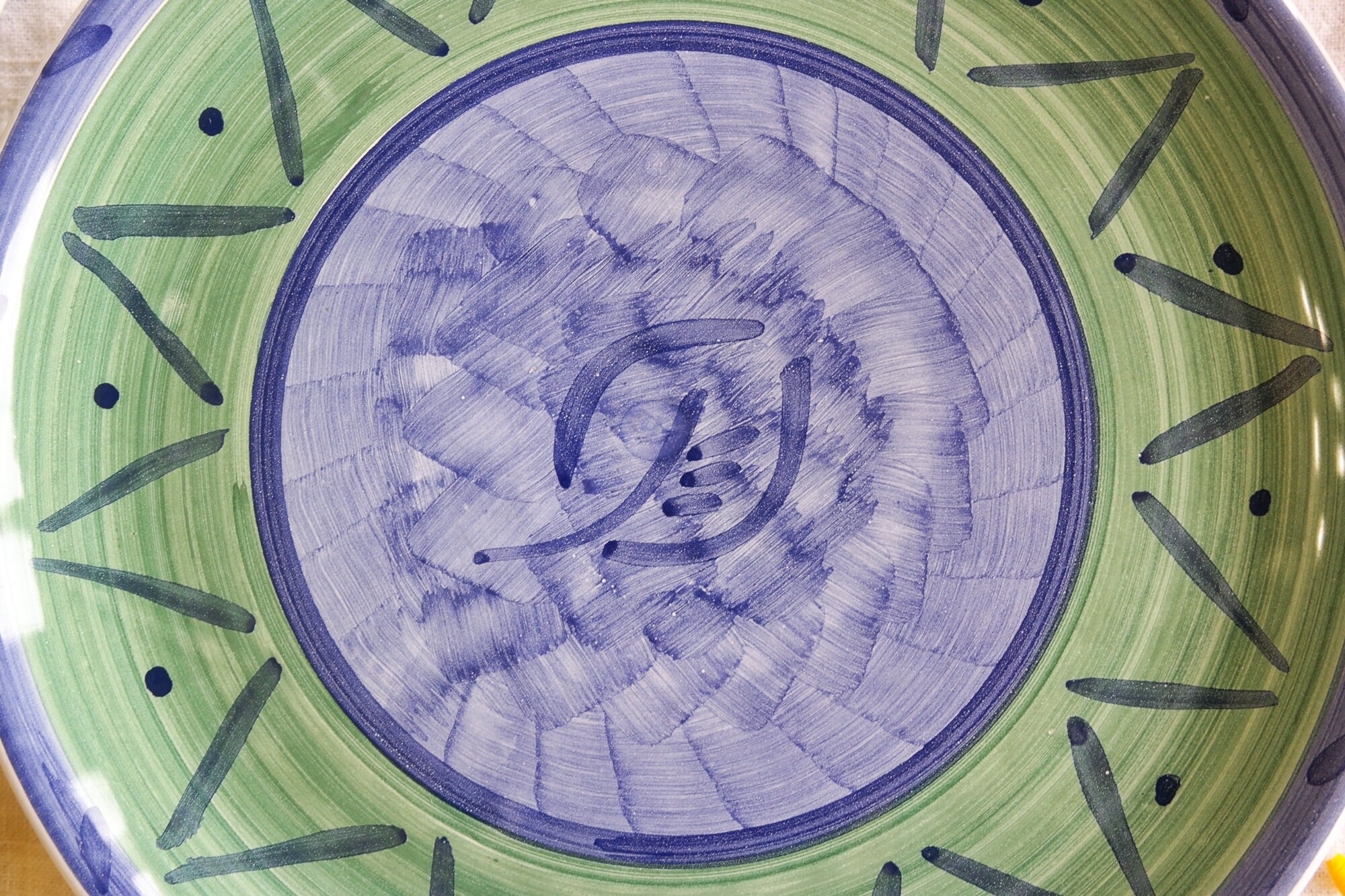 Caleca DINNER PLATE 11.25 Espero Pattern Green Blue - Etsy