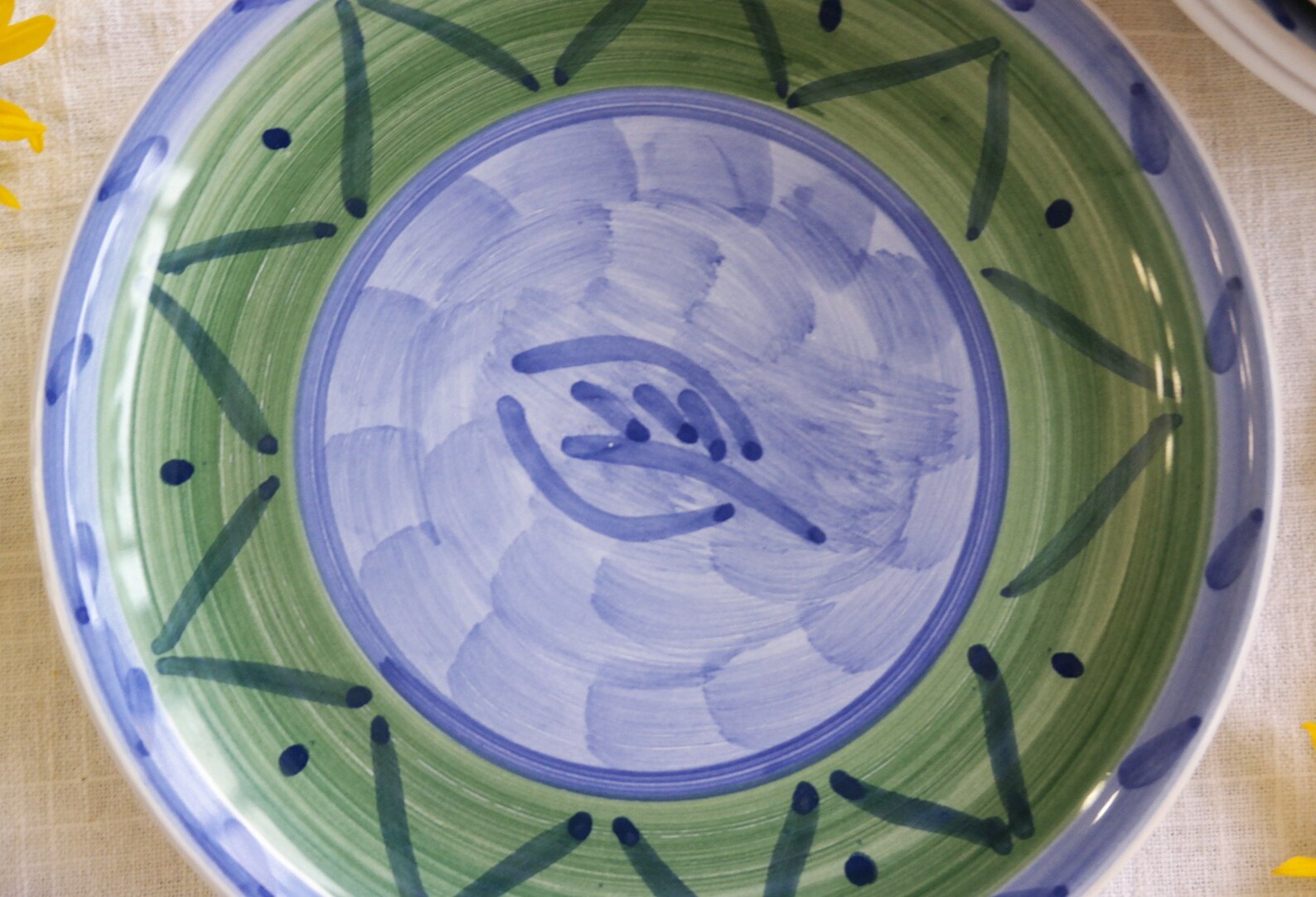 Caleca SALAD PLATE 8 Espero Pattern Green Blue Leaf - Etsy