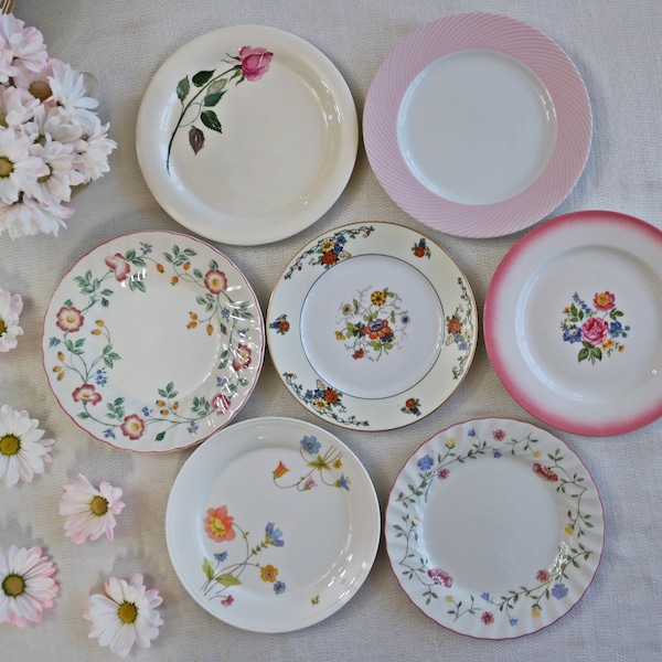 Vintage Floral Plate - Etsy