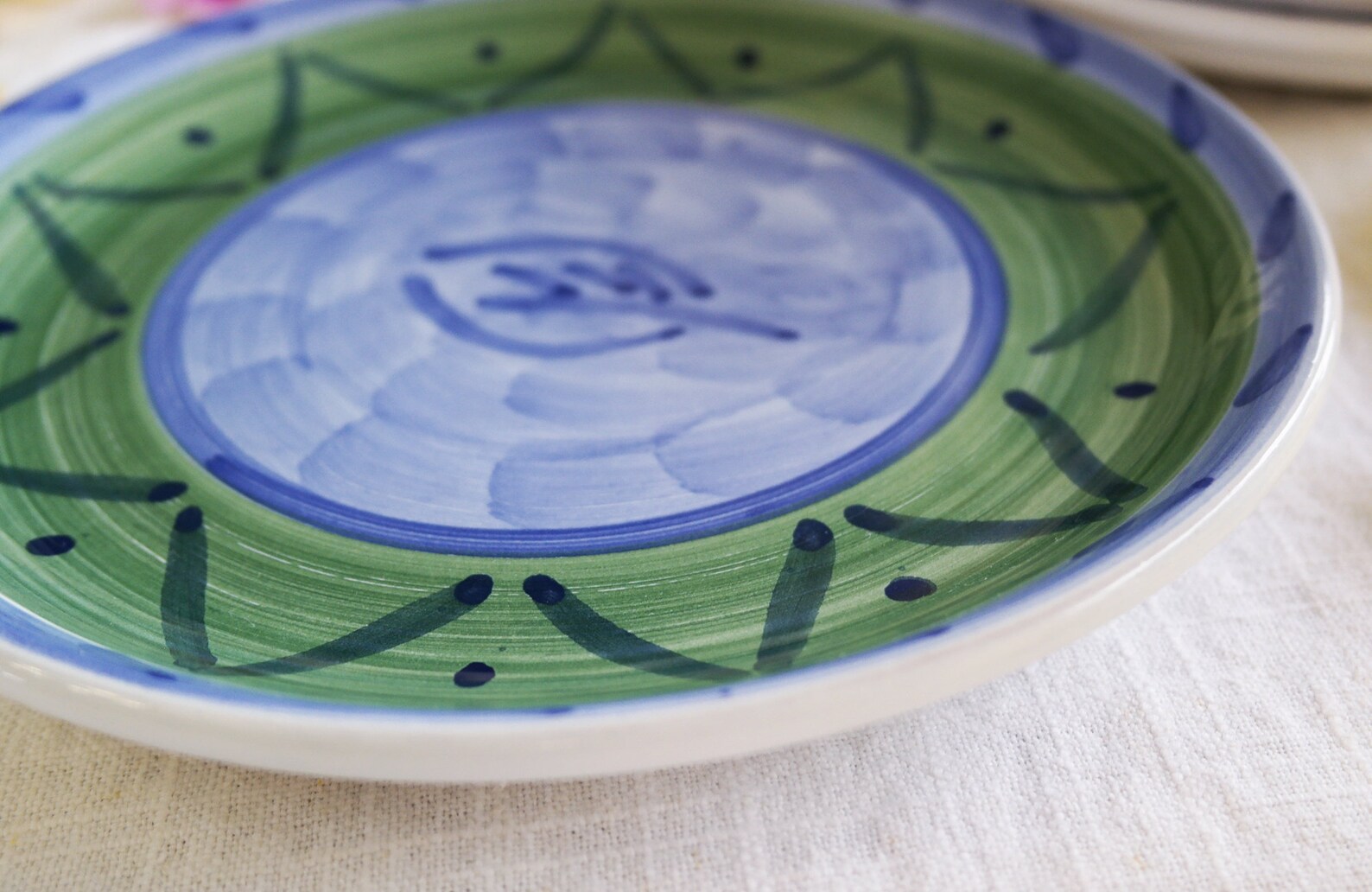 Caleca SALAD PLATE 8 Espero Pattern Green Blue Leaf - Etsy