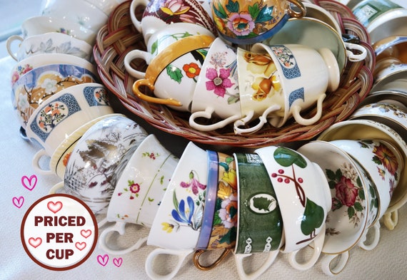 MISMATCHED TEA CUPS Mix & Match Vintage Teacups Wedding - Etsy