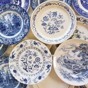 Blue White DINNER PLATES - Mix & Match China - Mismatched Plates ...