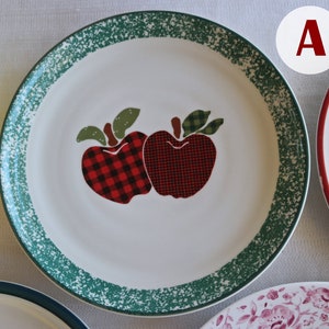 MISMATCHED DINNER PLATES - Apple Pattern - Red Delicious Apples ...