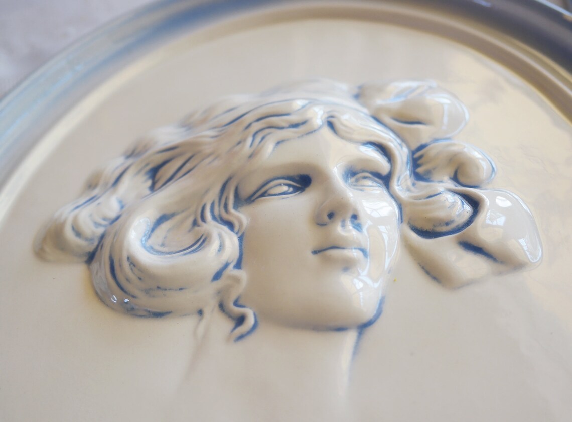 Duncan Ceramic WALL ART PLAQUES - Set of 2 - Lady Portrait Woman Head ...