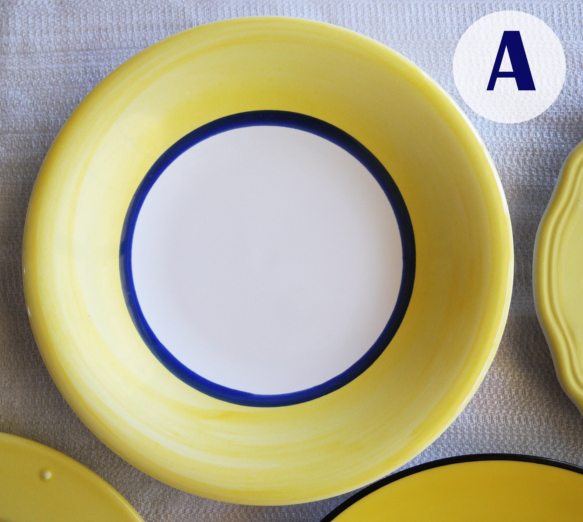 Mismatched China Breakfast Garden Tea Party Luncheon Yellow White SALAD ...