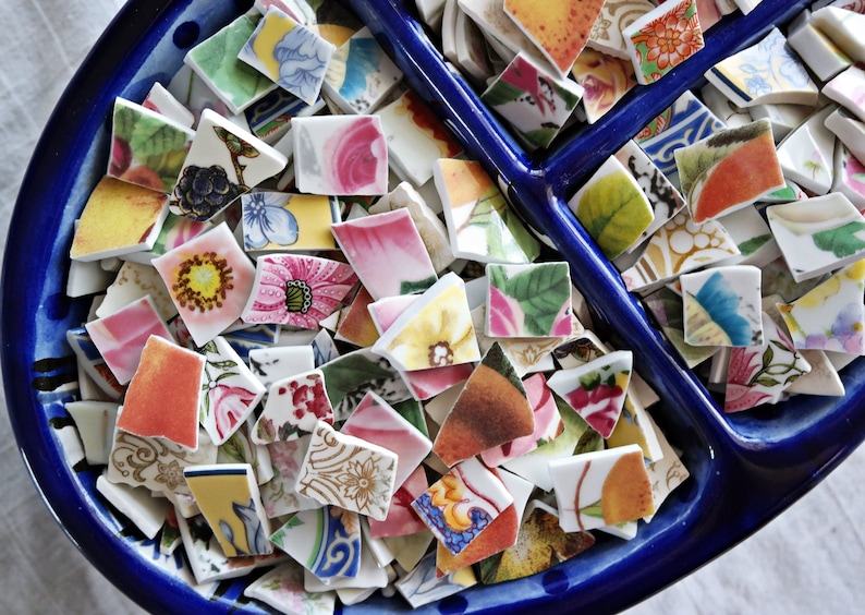 Potpourri Mix MOSAIC TILES - 100 Pieces - Size 1/4" to 1/2" - Small ...