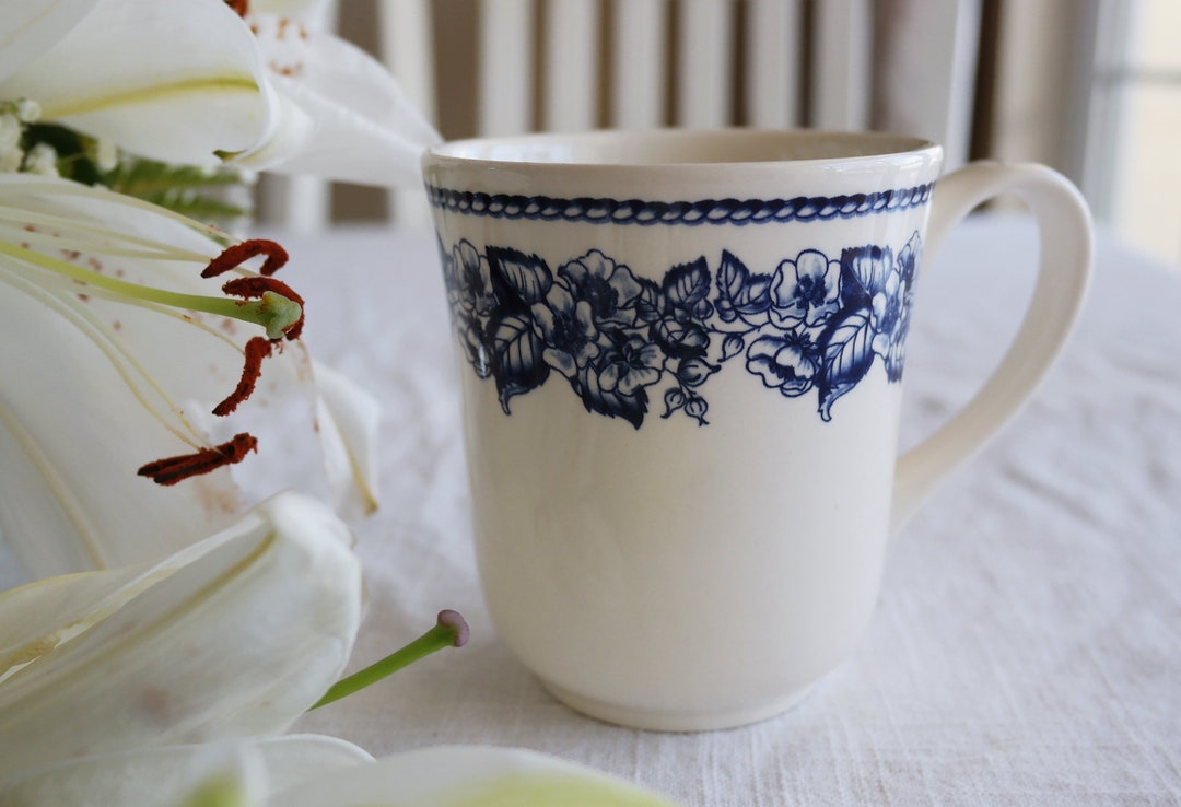 Wedgwood MUG - 14 Oz - Highgrove Pattern - Williams Sonoma - Blue White ...