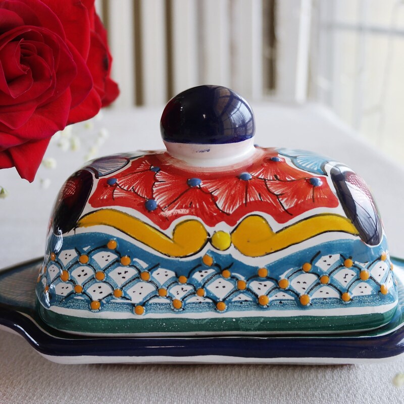 Red Butter Dish - Etsy