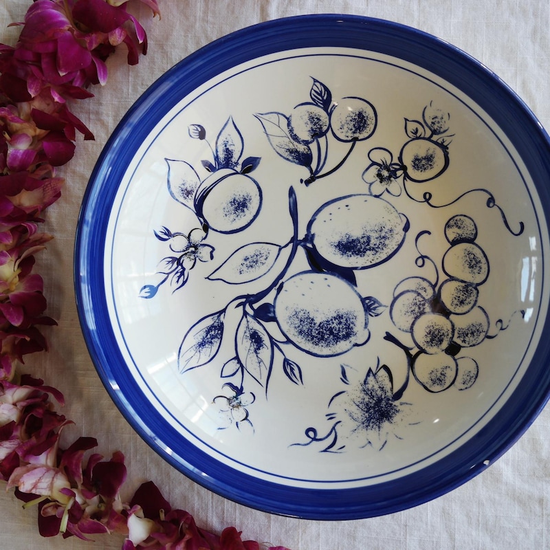 Blue Italian Serving Bowl - Etsy